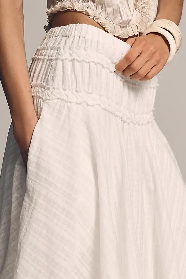 Anthropologie Gingham Midi Circle Skirt