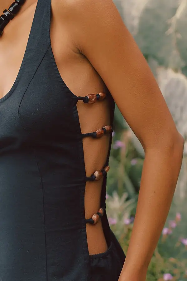 CELANDINE Side Cutout Mini Dress - Black