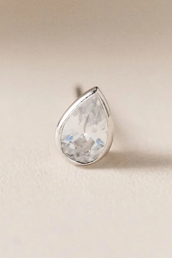 FINE DIAMONDS BY ANTHROPOLOGIE Bezel Pear-cut Diamond Stud Earrings