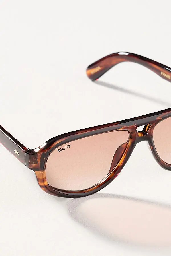 REALITY EYEWEAR Pilot Aviator Sunglasses - Bark Sunset