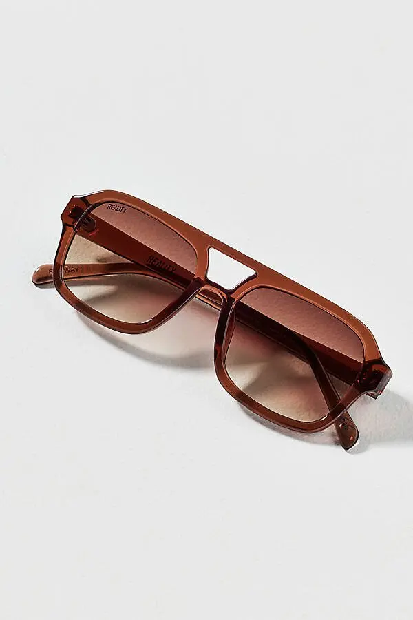 REALITY EYEWEAR Runway Aviator Sunglasses - Cocoa