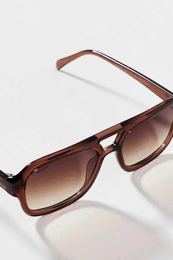 REALITY EYEWEAR Runway Aviator Sunglasses - Cocoa
