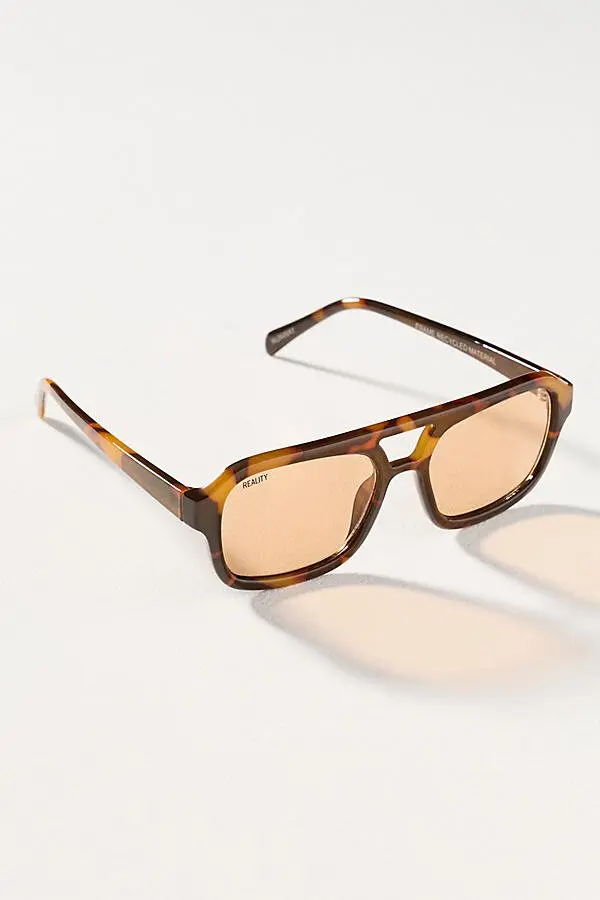 REALITY EYEWEAR Runway Aviator Sunglasses - Turtle