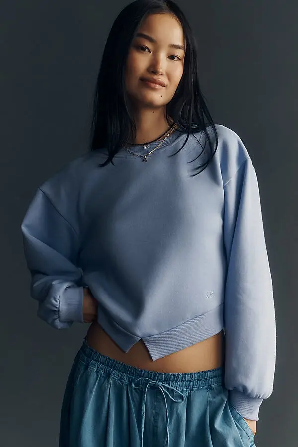 Maeve Crew-neck Sweatshirt With Notched Hem - Easter Egg
