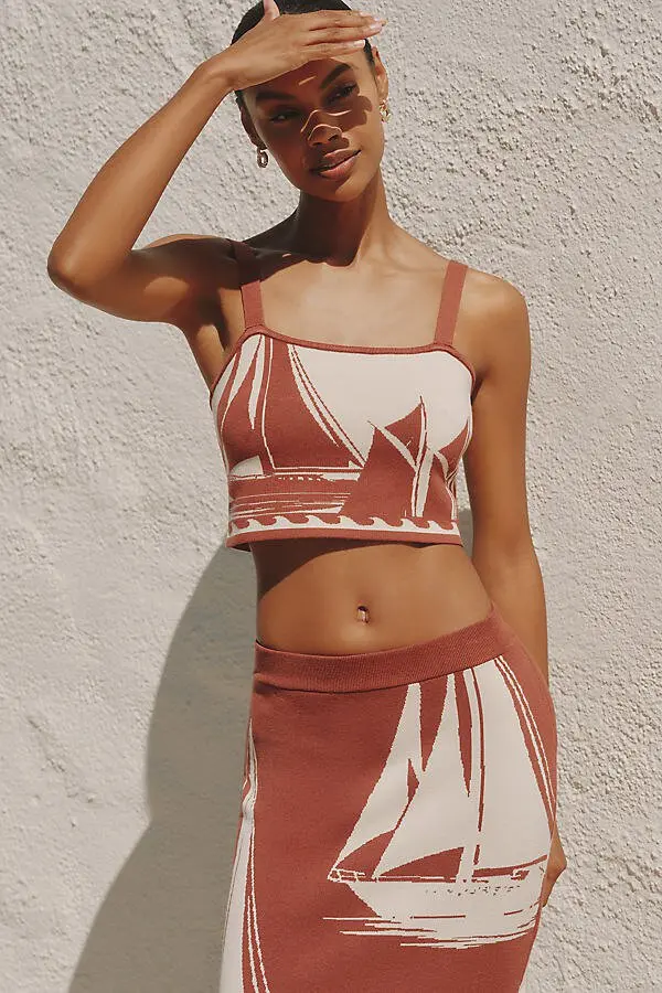 CELANDINE Knit Crop Top