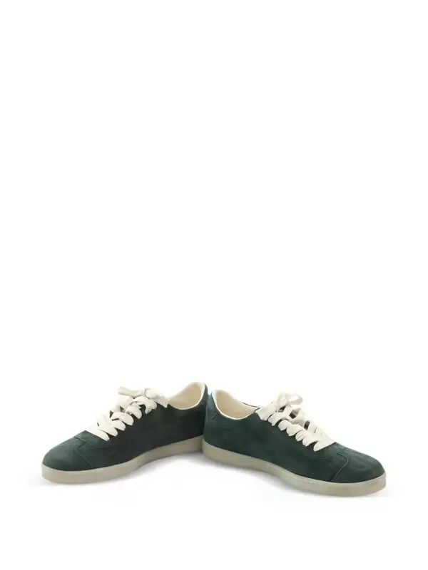 Prada 2000s Logo-appliqué Suede Sneakers - Green