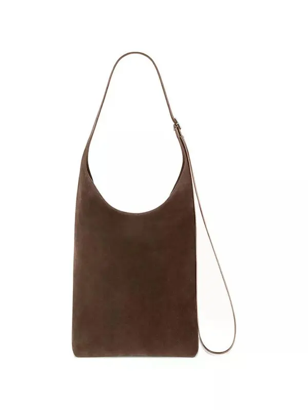 COURREGES Large Melt Suede Shoulder Bag - Brown