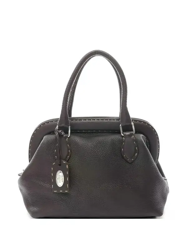 Fendi Selleria Leather Tote Bag - Brown