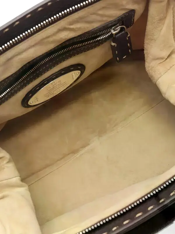 Fendi Selleria Leather Tote Bag - Brown
