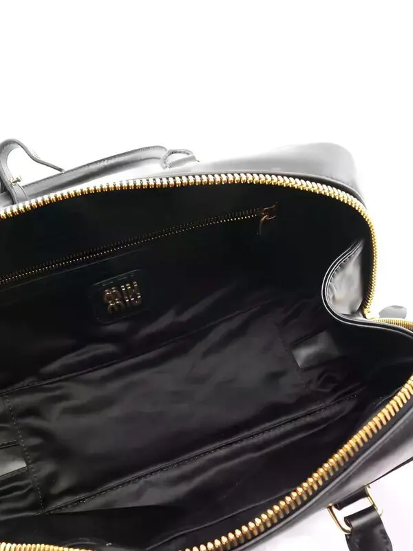 Miu Miu Arcadie Leather Tote Bag - Black