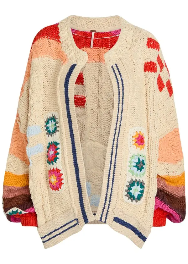Free People Intarsia Cotton-blend Cardigan - Multicoloured