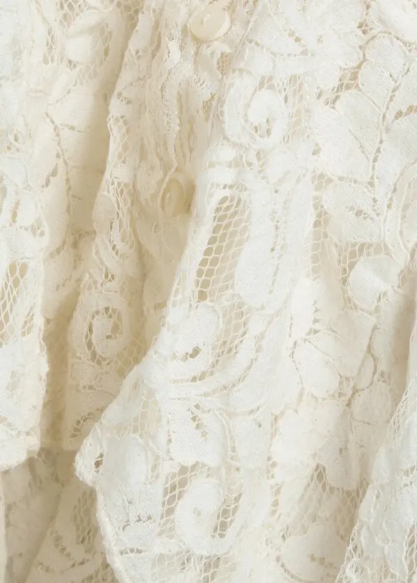Free People Whispering Love Lace Cropped Blouse
