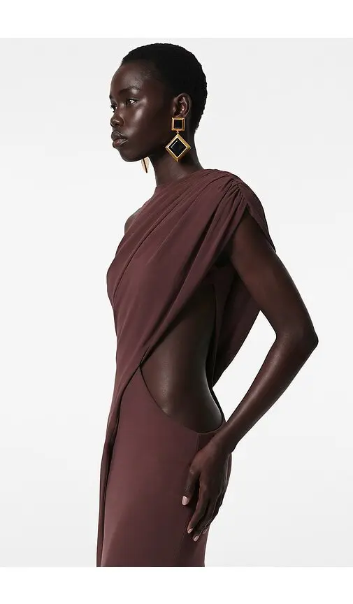 Revolve Draped One Shoulder Maxi Dress