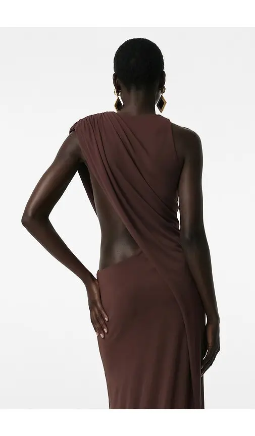 Revolve Draped One Shoulder Maxi Dress