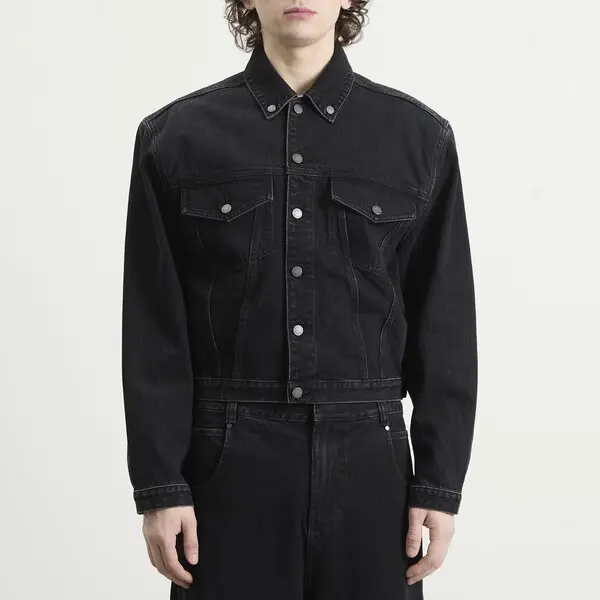 ENTIRE STUDIOS Shrunken Denim Jacket - Magnetite