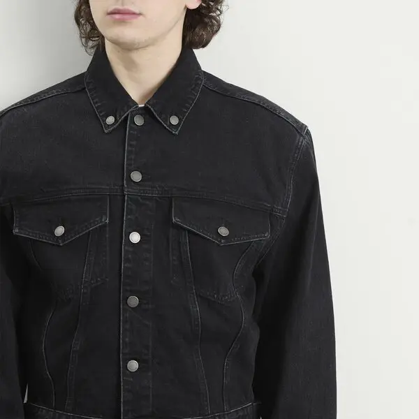ENTIRE STUDIOS Shrunken Denim Jacket - Magnetite
