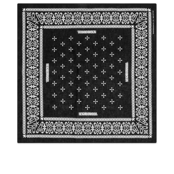 NEIGHBORHOOD Cross Pattern Bandana - Black