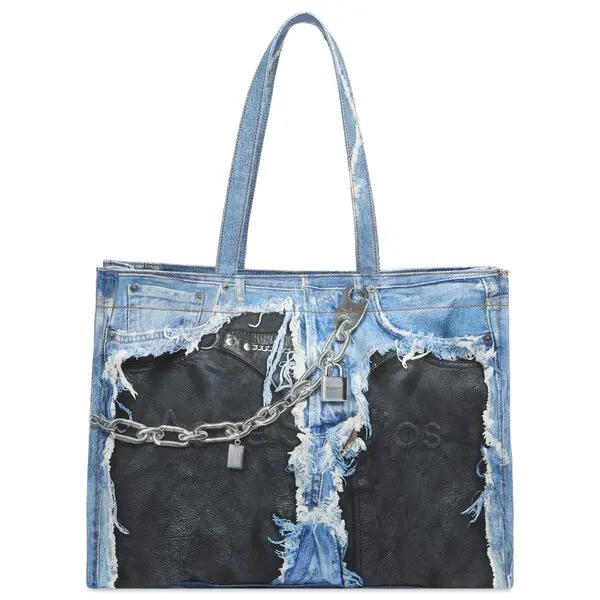 Acne Studios Trompe L’oeil Print Tote Bag - Mid Blue