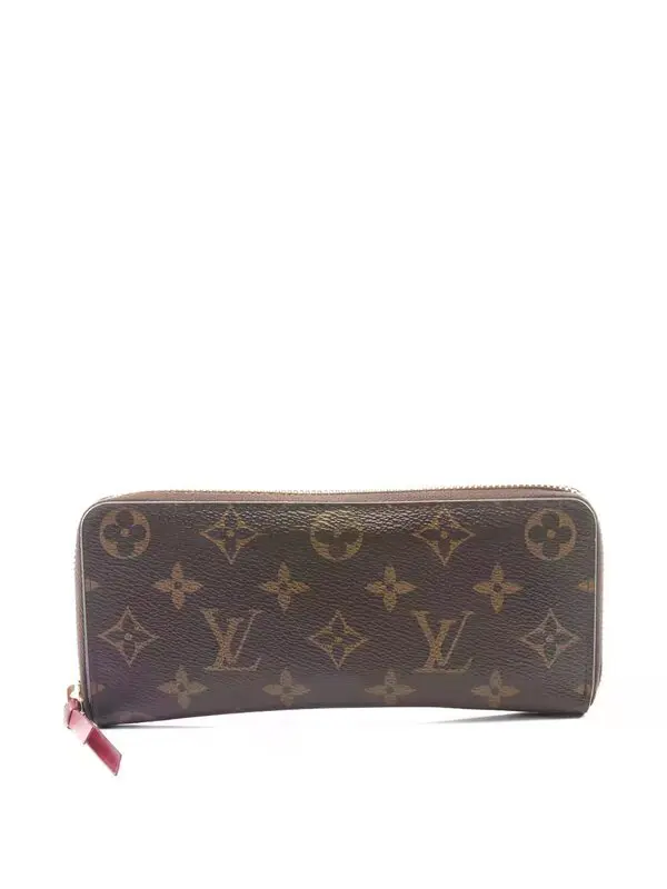 LOUIS VUITTON 2019 Portefeuil Clemence Monogram Canvas Zip Wallet - Brown