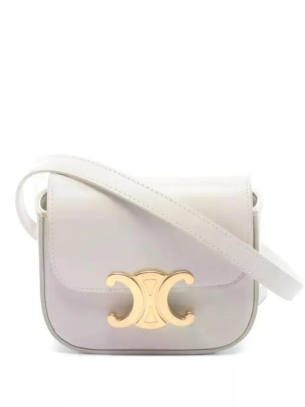 Celine 2010s Mini Claude Triomphe Leather Shoulder Bag - Neutrals