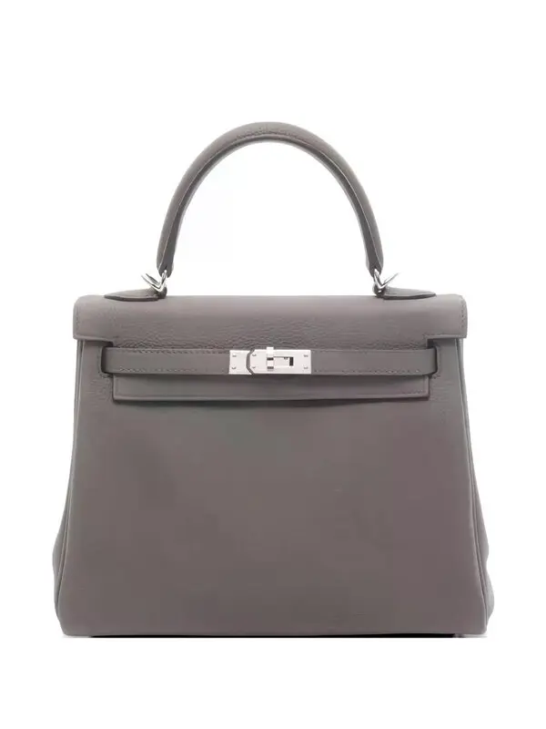 Hermès 2021 25 Kelly Leather Tote Bag - Grey