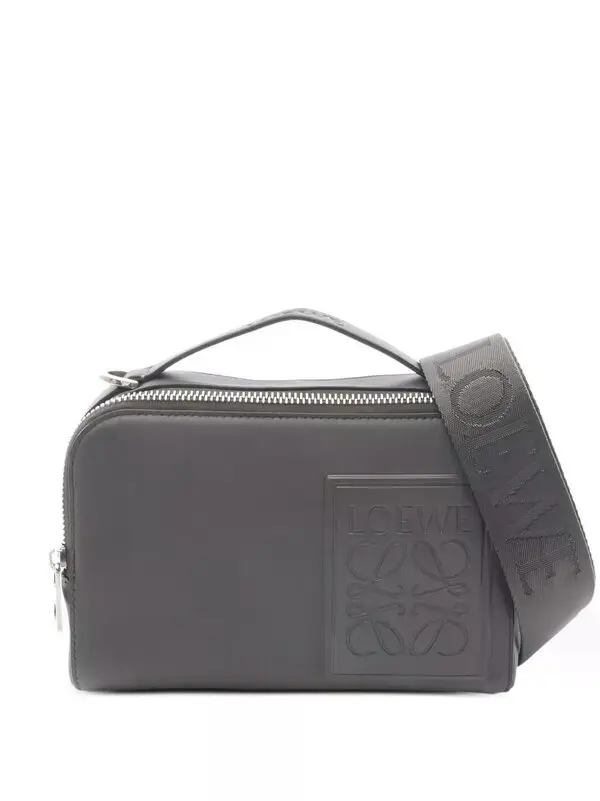 Loewe 2020s Mini Leather Messenger Bag - Grey