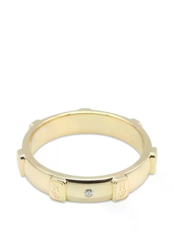 Harry Winston Logo-engraved Diamond Ring - Gold