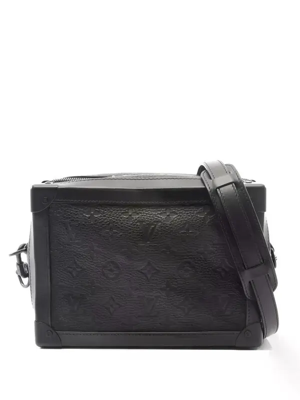 LOUIS VUITTON 2021 Soft Trunk Monogram Leather Shoulder Bag - Black