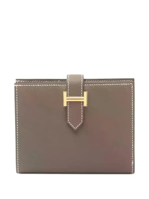Hermès 2024 Bearn Compact Etoupe Bifold Grained-leather Wallet - Brown