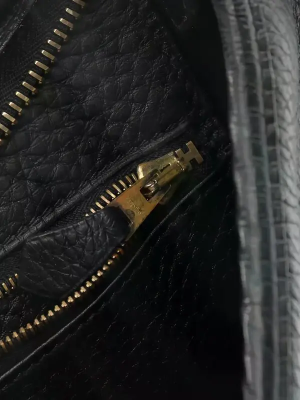 Hermès 2002 31 Trim Leather Shoulder Bag - Black