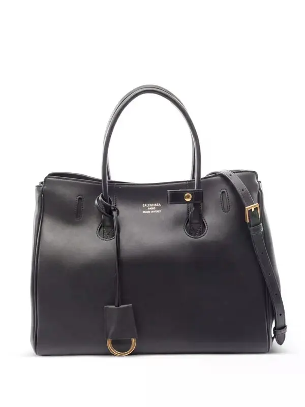 Balenciaga Leather Carryall Tote Bag - Black