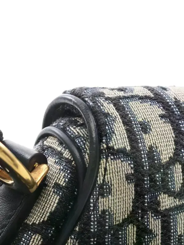 Dior Mini Saddle Oblique Jacquard Handbag - Blue