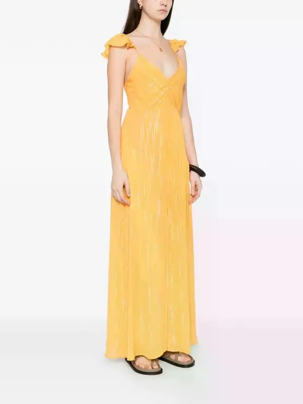 FORTE_FORTE Sleeveless Maxi Dress With Ruffled Detail - Yellow