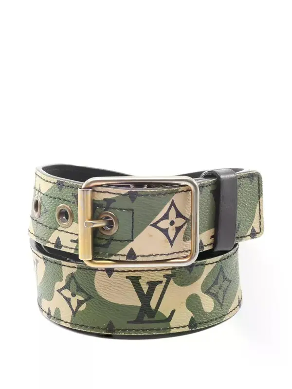 LOUIS VUITTON Takashi Murakami Monogram Leather Belt - Green