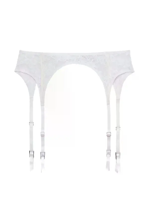 FLEUR DU MAL Stretch Lace Garter - White