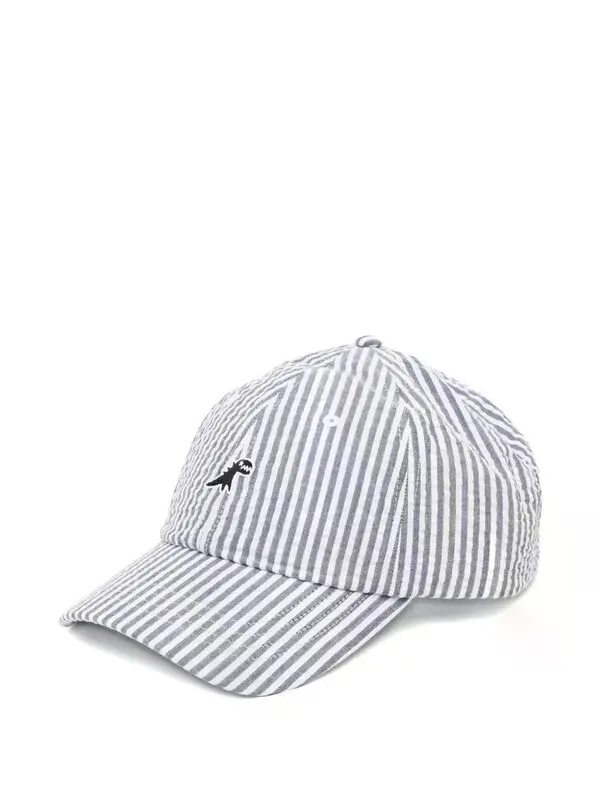 AGNES B. Striped Cap With Dinosaur Appliqu - Blue