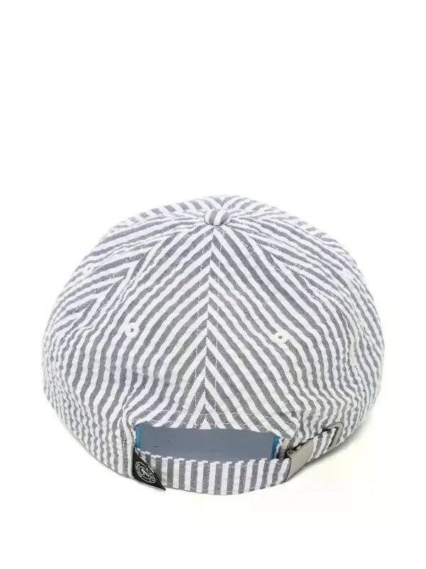 AGNES B. Striped Cap With Dinosaur Appliqu