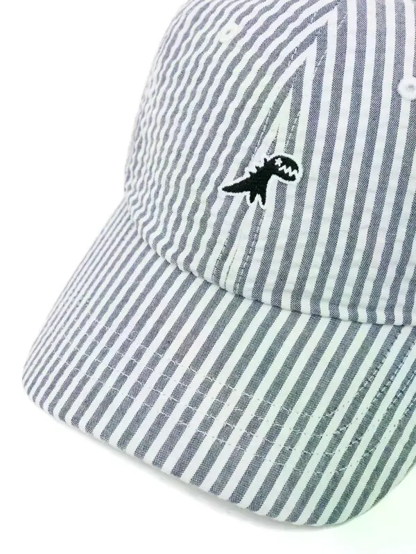 AGNES B. Striped Cap With Dinosaur Appliqu