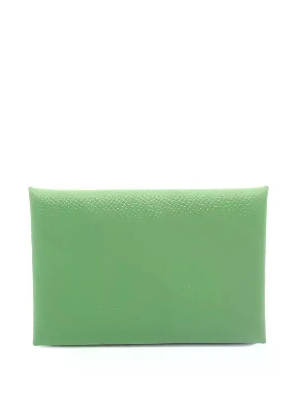 Hermès Calvi Leather Coin Purse - Green