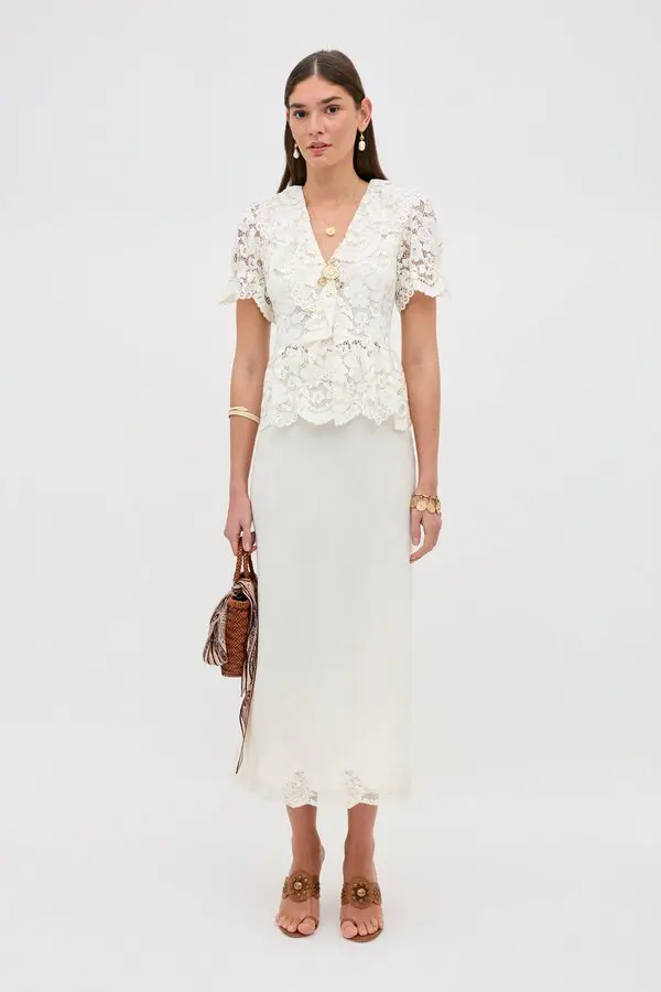 Rixo Dollie Regular Blouse - Cream