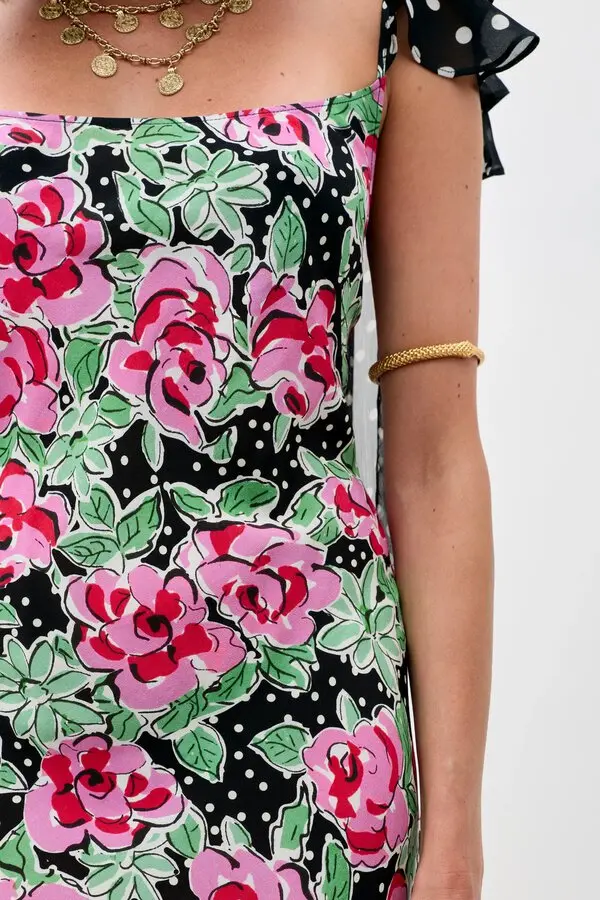 Rixo Adele Rose Dot Mix Dress