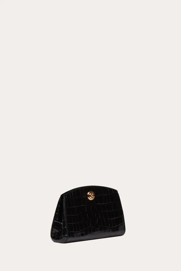 LIFFNER Pushlock Clutch Croc - Black