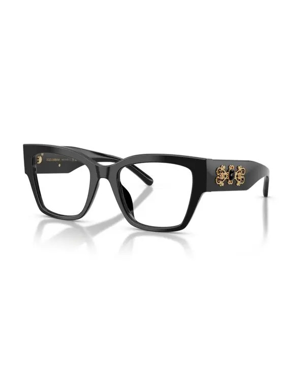 Dolce & Gabbana Butterfly Eyeglasses With Gold Embellishments - Black