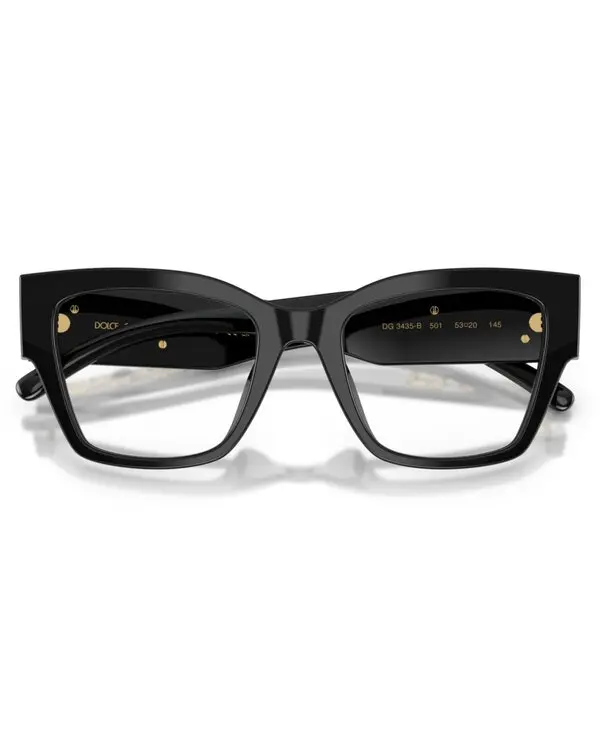 Dolce & Gabbana Butterfly Eyeglasses With Gold Embellishments - Black
