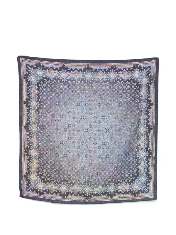 DELL'OGLIO Tokio Printed Scarf - Blue