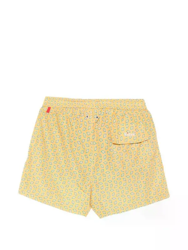 Kiton Patterned Swim Shorts - Yellow