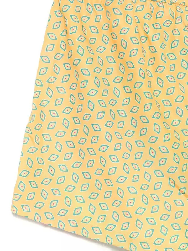Kiton Patterned Swim Shorts - Yellow