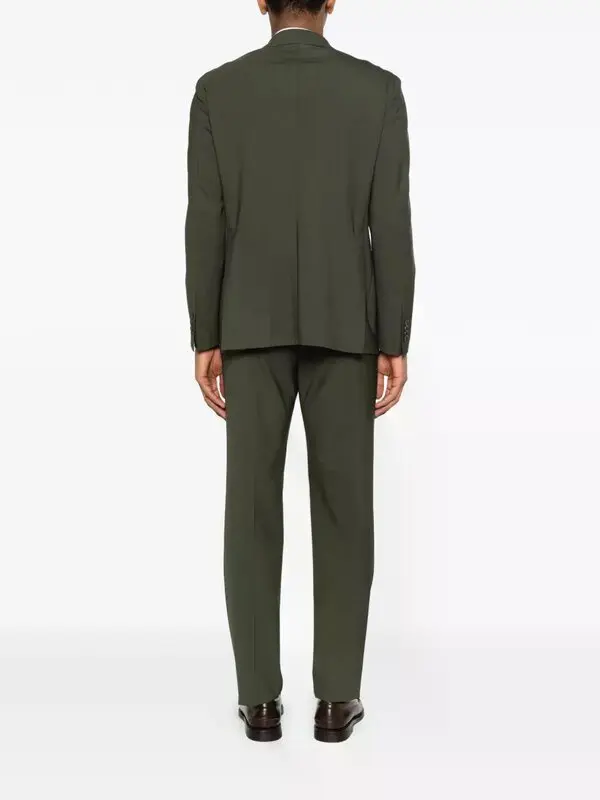 Tagliatore Buttoned Peak Lapel Suit - Green
