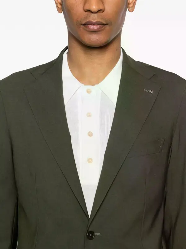 Tagliatore Buttoned Peak Lapel Suit - Green