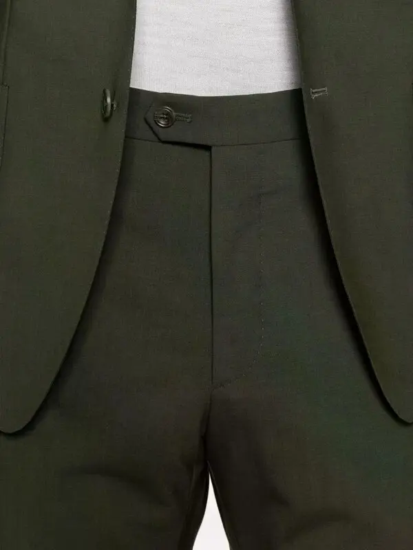 Tagliatore Buttoned Peak Lapel Suit - Green